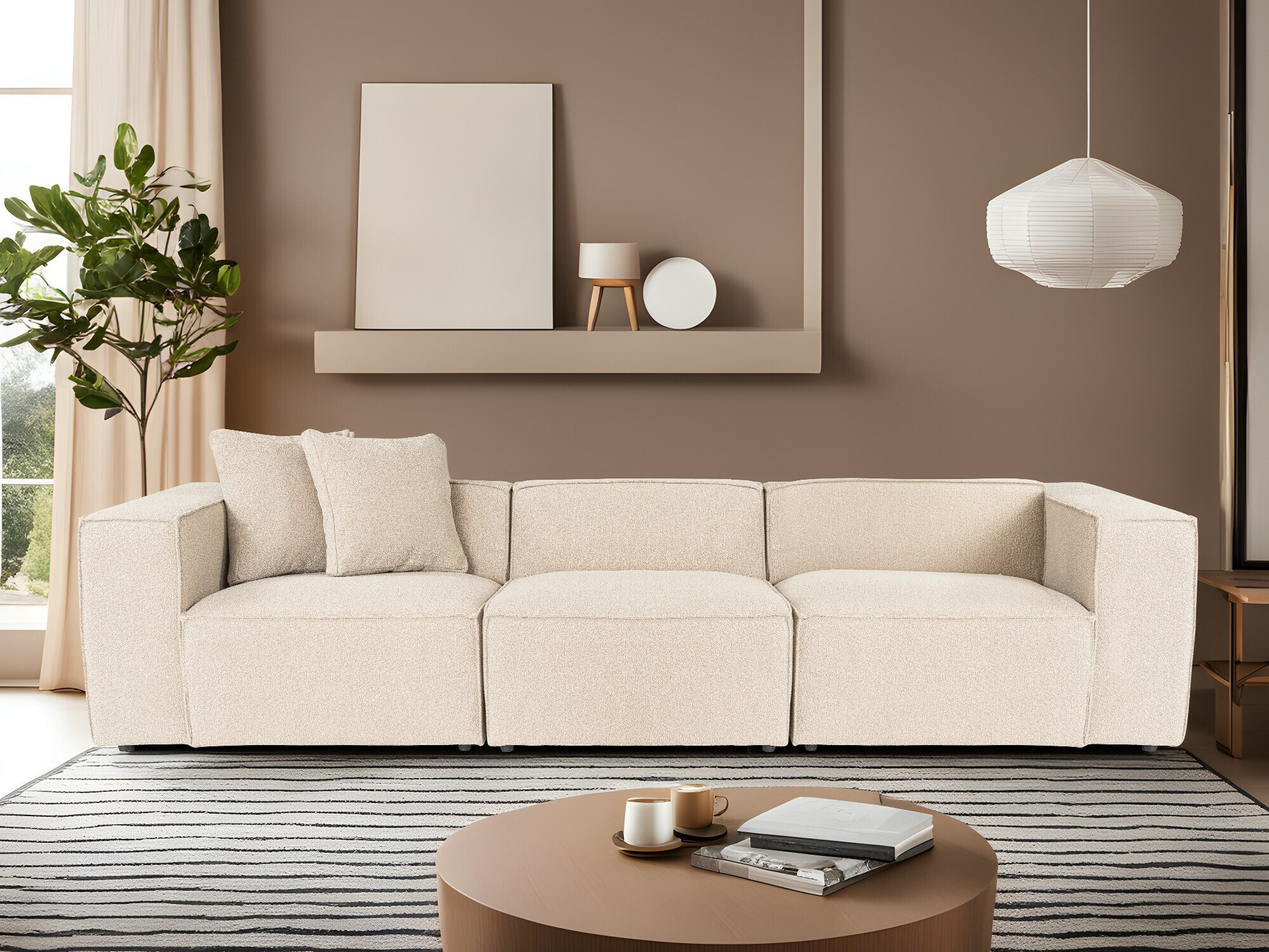 Modular sofa Fivsoi 101 (Beige) - Living room furniture | Epipla1.gr