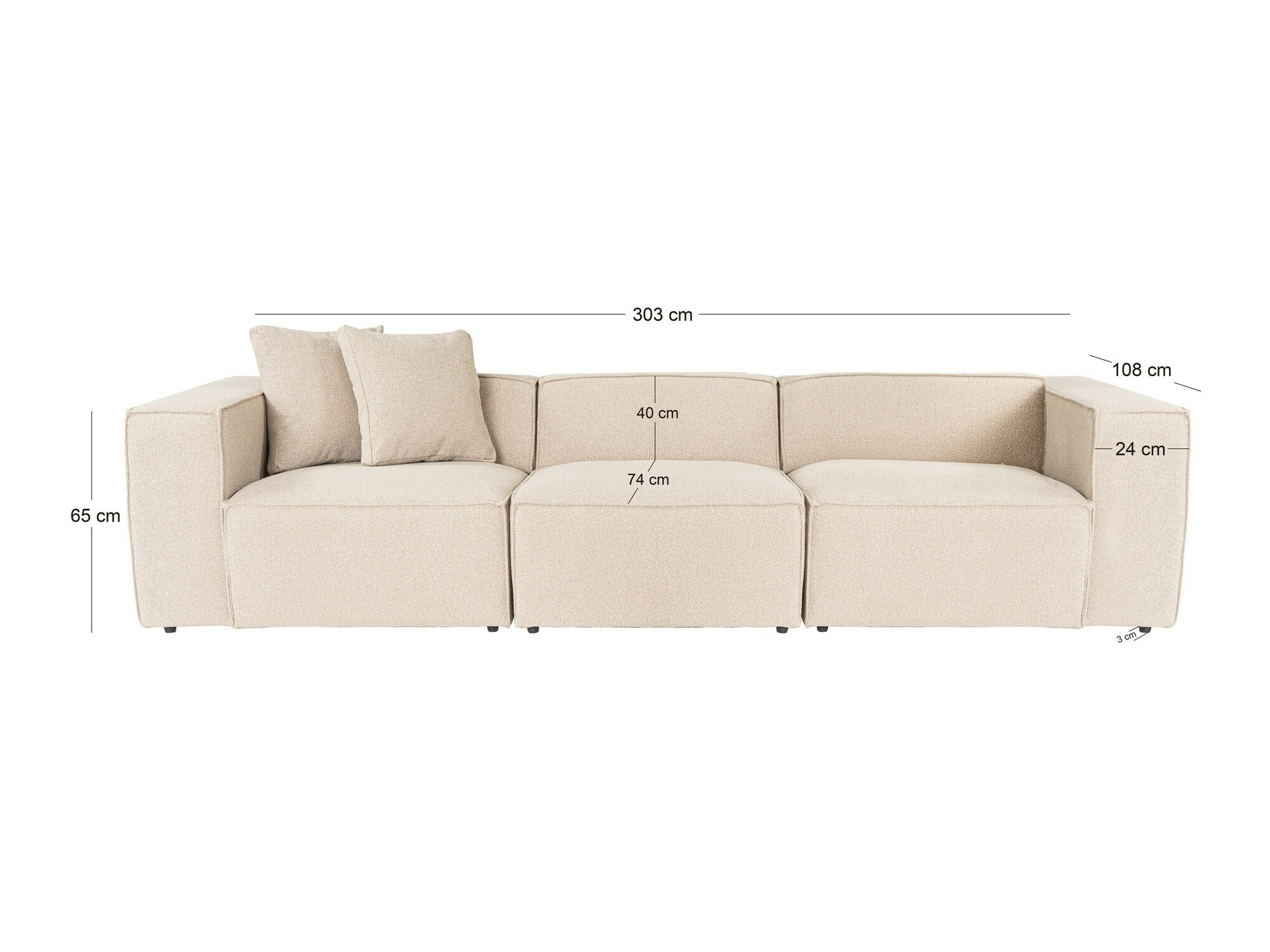 Modular sofa Fivsoi 101 (Beige) - Living room furniture | Epipla1.gr