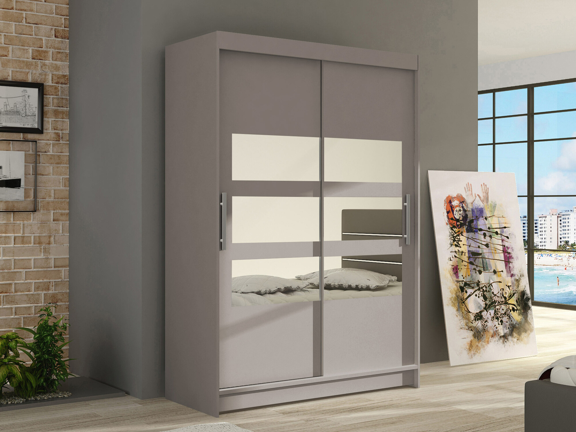 Wardrobe Closico Pacron V (Cashmere) - Living room furniture | Epipla1.gr
